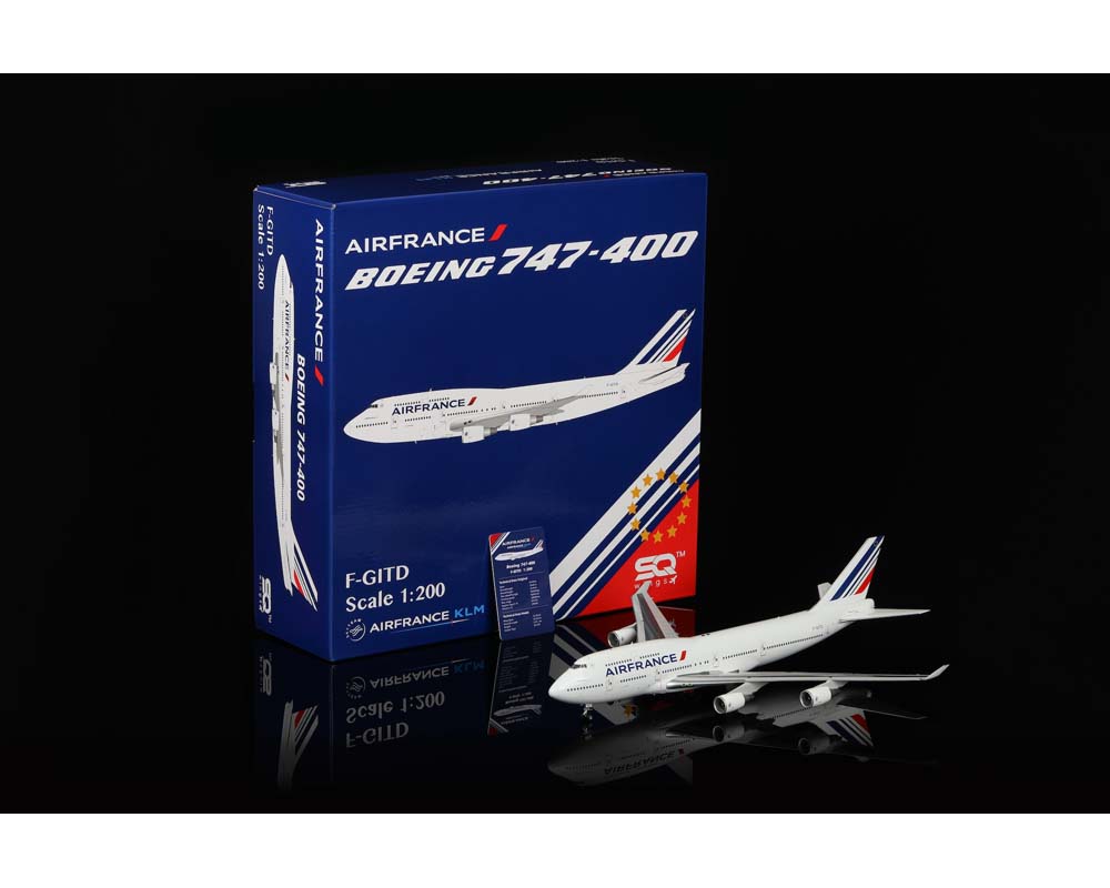 www.JetCollector.com: Air France B747-400 Flaps Down, w/stand F-GITD 1: ...