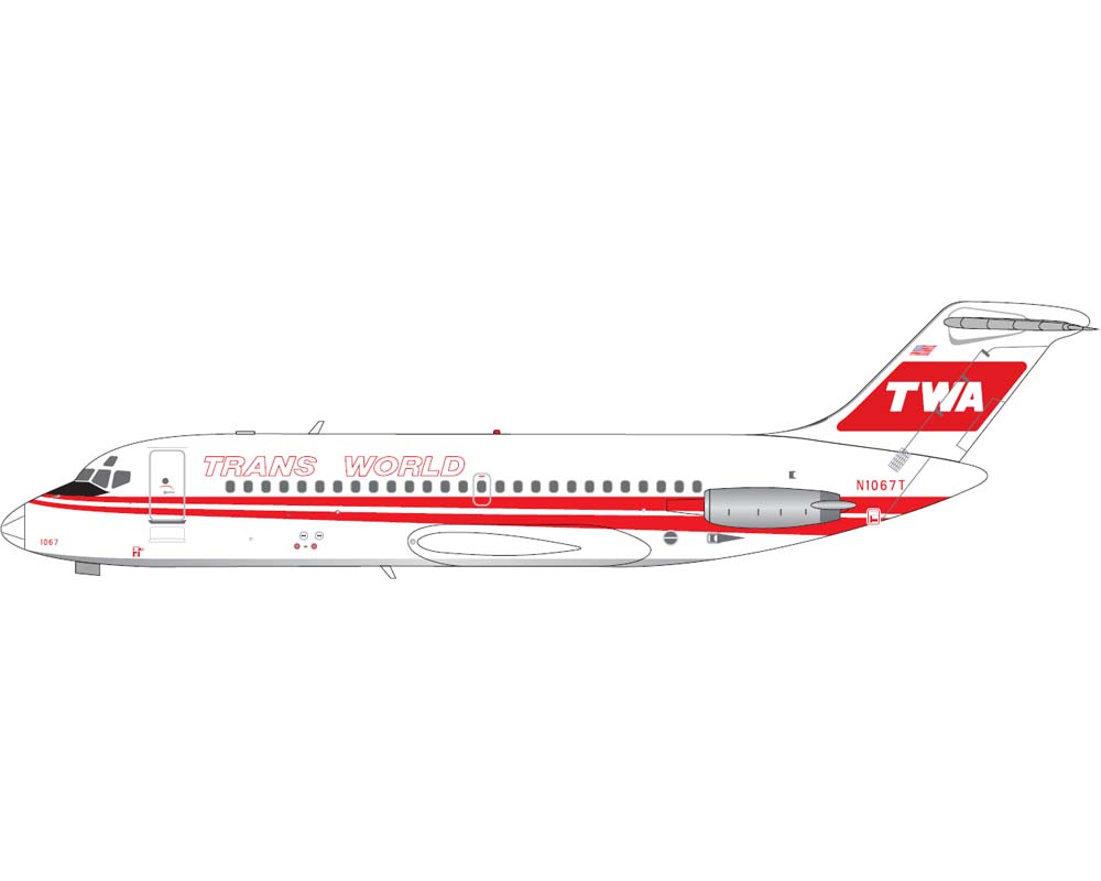 www.JetCollector.com: TWA DC-9-15 N1067T 1:400 Scale V1 V1-400009